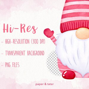 Watercolor Valentine Gnomes Clipart Graphics, Nordic Gnomes, Gnome ...