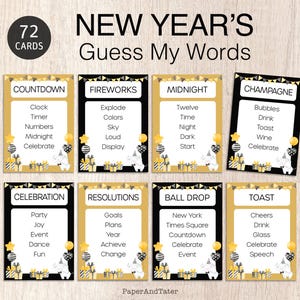 New Year's Eve Word Guessing Game Printable - Forbidden Words Holiday ...
