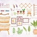 BOHO Nursery Clipart Set Watercolor Bohemian Baby Room - Etsy