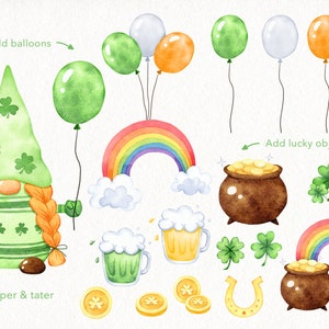 Watercolor St Patricks Day Gnomes Clipart Graphics, Nordic Gnomes Png ...