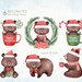 Watercolor Christmas Bear Clipart, Cute Xmas Woodland Animals PNG - Etsy