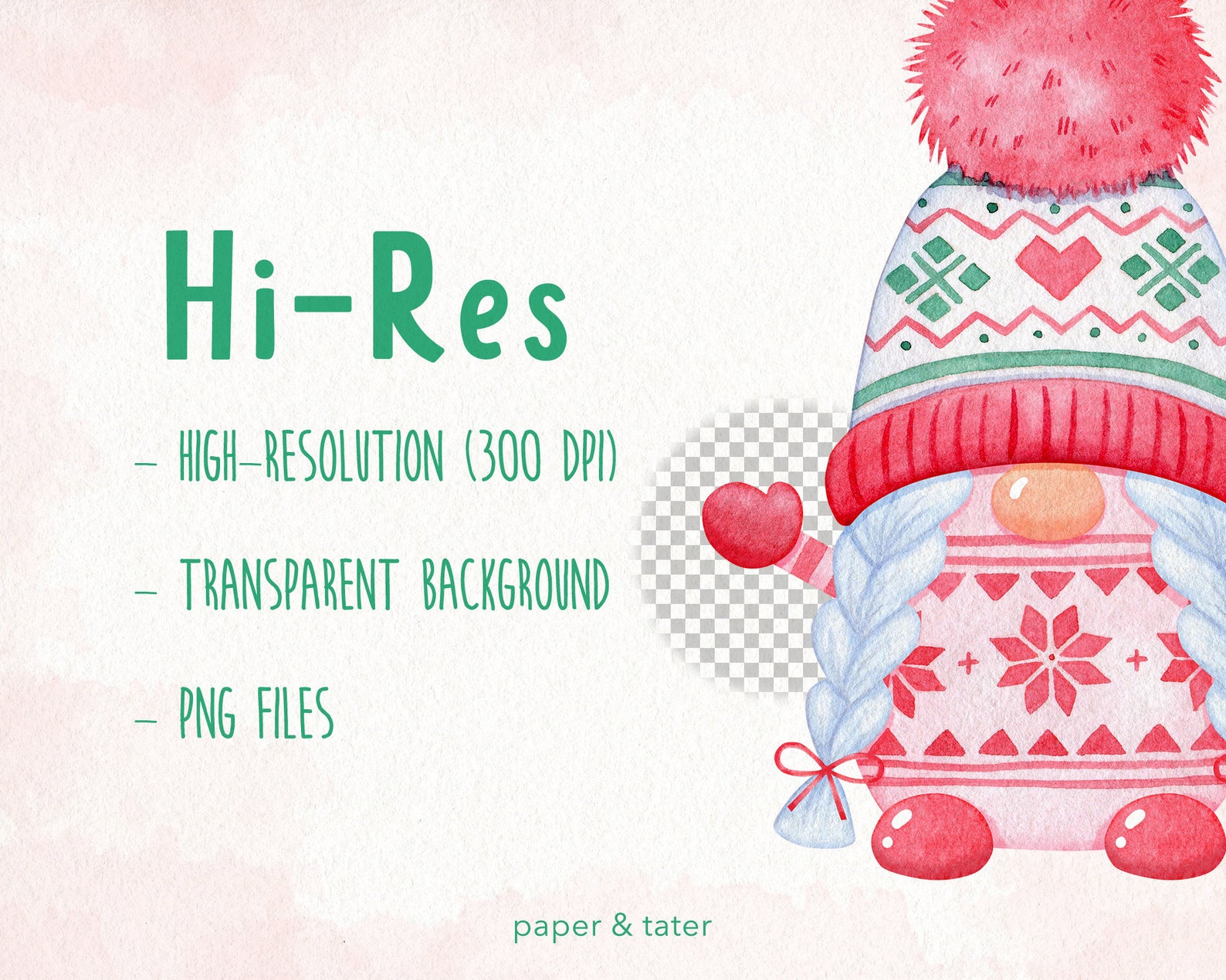 Watercolor Christmas Gnomes Clipart Nordic Gnomes Cute Xmas | Etsy