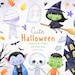 Watercolor Halloween Clipart Cute Monsters Witch Vampire | Etsy