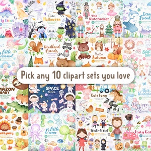 Custom Mix and Match Clipart Bundle | Choose Your Favorite 10 Clipart ...