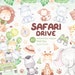 Pink Safari Drive Watercolor Baby Animals Clipart, Girly Wild Animal ...