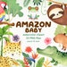Watercolor Amazon Baby Animals Clipart, Tropical Rainforest Animals ...