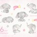 Watercolor Pink Baby Elephant Clipart Graphics, Cute Baby Girl Nursery ...