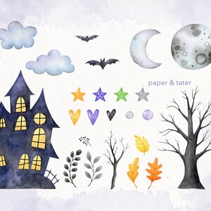 Watercolor Halloween Clipart, Cute Monsters, Witch, Vampire, Ghost ...