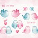Watercolor Wedding Lovebirds Clipart Sweet Valentine Love - Etsy