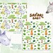 Watercolor Safari Baby Animals Digital Papers, Fabric Seamless Pattern ...