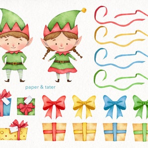 Watercolor Christmas Santa's Workshop Clipart Graphics, Santa Claus ...