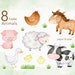 Watercolor Cute Farm Animals Clipart Graphics, Farmhouse Barn, Tractor ...