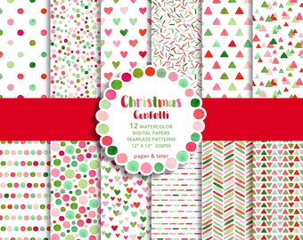 Watercolor Rainbow Confetti Digital Papers Fabric Seamless | Etsy