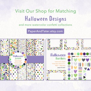 Watercolor Halloween Borders Clipart Graphics, Spooky Colorful Rainbow ...
