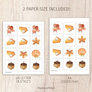 Fall Picture Dominoes Game for Kids | Printable Autumn Matching ...