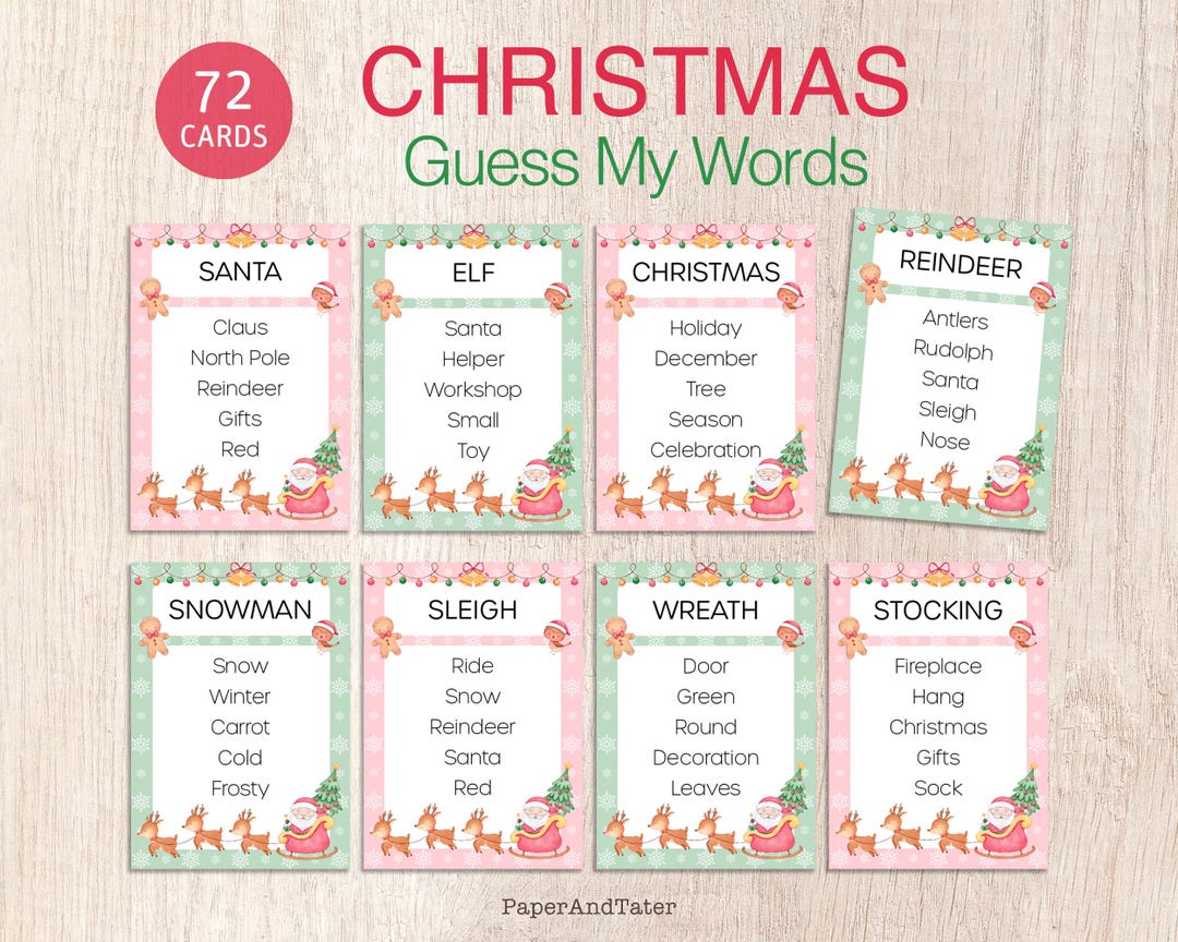 Christmas Word Guessing Game Printable - Forbidden Words Holiday ...