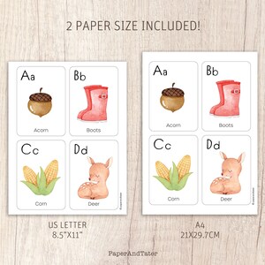 Fall Alphabet Cards, Autumn ABC Cards, Educational Preschool Fall ...