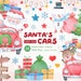 Santa's Cars Watercolor Clipart, Front View Christmas Vehicles PNG - Etsy