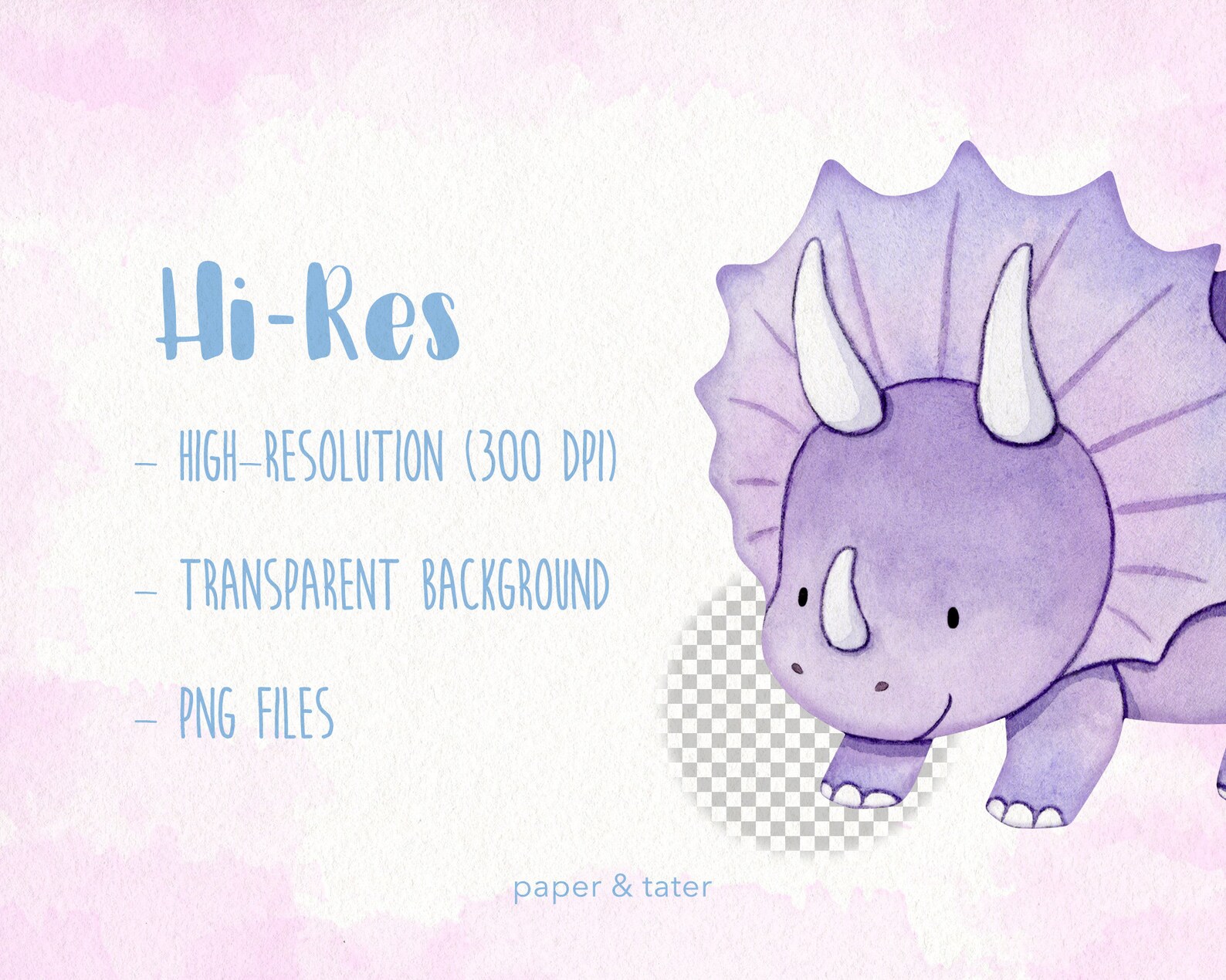 Watercolor Girly Dinosaurs Clipart, Cute Baby Dino Clip Art, T Rex ...