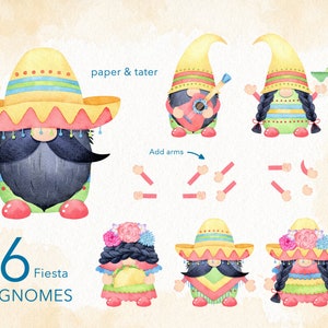 Cinco De Mayo Fiesta Gnomes Clipart, Mexican Gnomes, Cute Folk Gnome ...