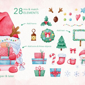 Watercolor Christmas Gnomes Clipart, Nordic Gnomes, Cute Xmas Gnome ...
