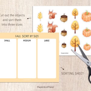 Fall Size Sorting Game for Kids - Autumn-themed Sort by Size Activity ...