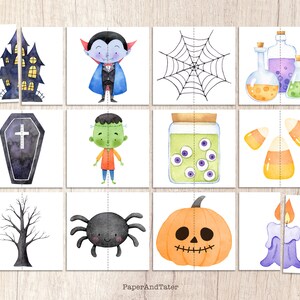 Halloween Matching Puzzles for Kids – Printable Memory Game ...