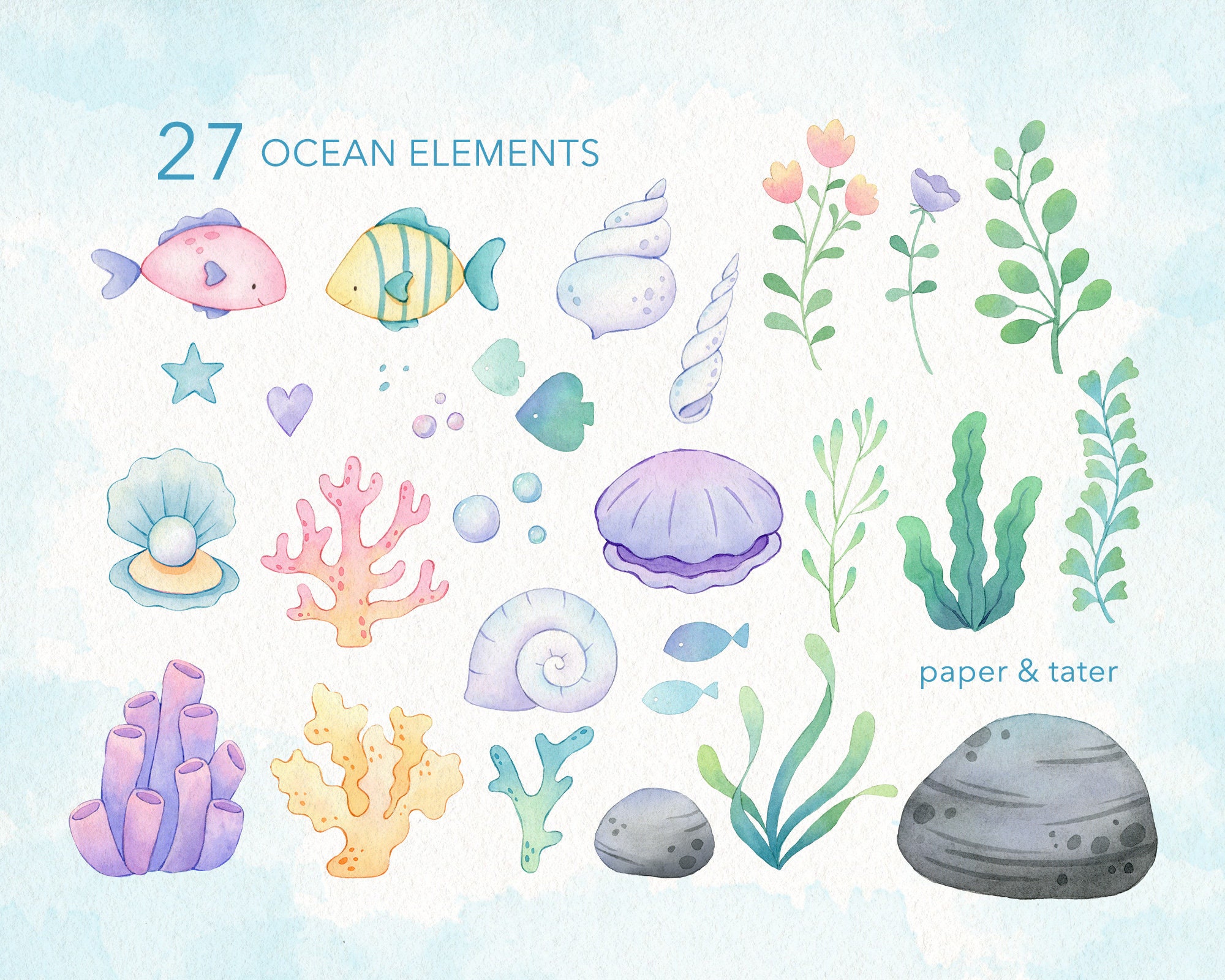 Watercolor Mermaid Clipart Cute Mermaids PNG - Etsy