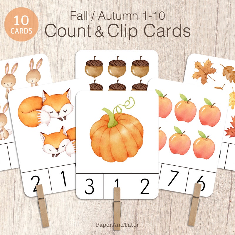 Count and Clip Cards - Etsy