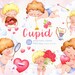 Watercolor Cupid Clipart, Valentines Day Love Graphics, Baby Angel ...