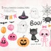 Pink Halloween Watercolor Clipart, Cute Pastel Halloween Girl PNG - Etsy