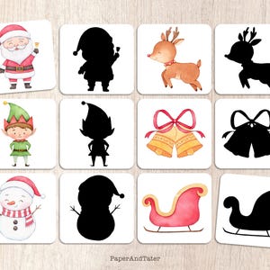 Christmas Shadow Matching Cards, Holiday Matching Game, Xmas Preschool ...