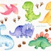 Watercolor Baby Dinosaur Clipart Graphics, Dino Clip Art, T Rex ...