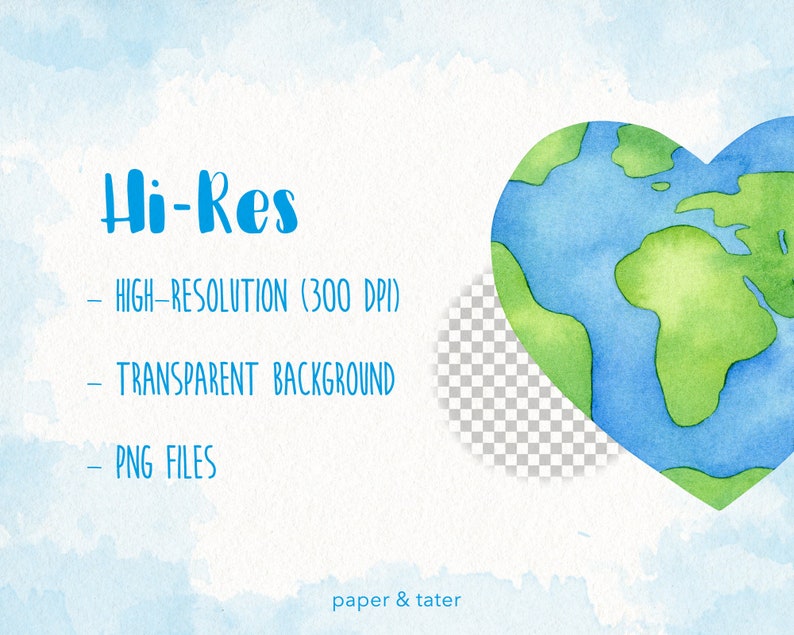 Watercolor Earth Day Clipart Environment Graphics Eco | Etsy