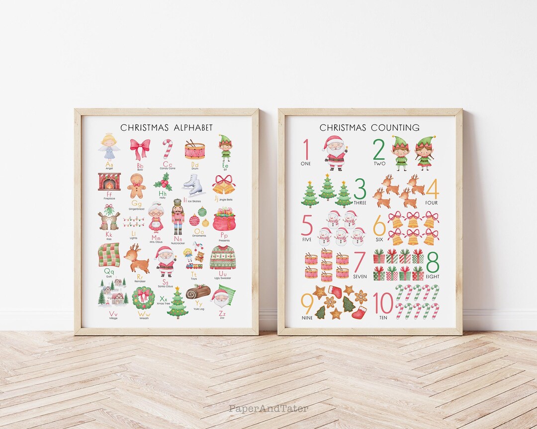 FAREWELL SALE - Christmas Alphabet and Counting Posters, Set of Two ...