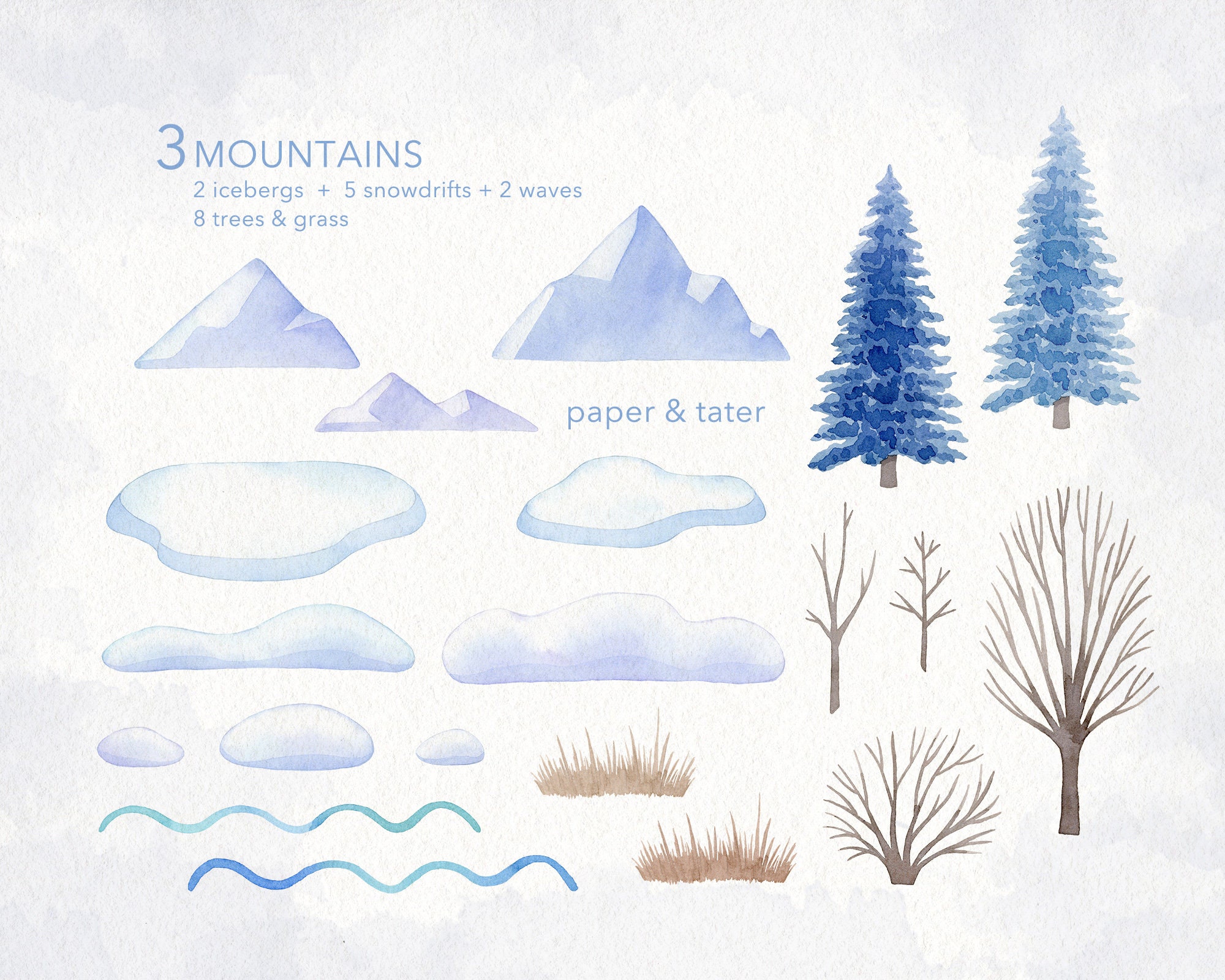 Arctic Animals Watercolor Clipart Winter Woodland PNG - Etsy UK