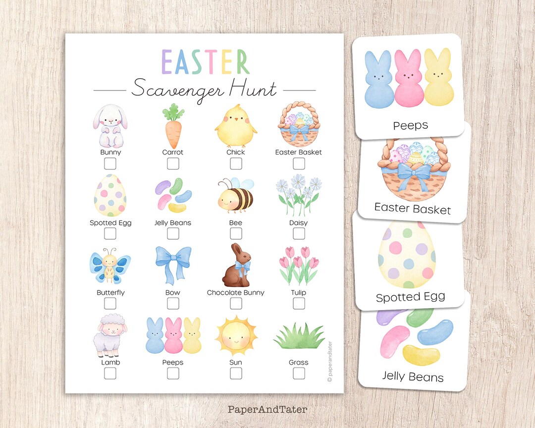 Easter Scavenger Hunt for Kids - Easter Treasure Hunt - Classroom ...