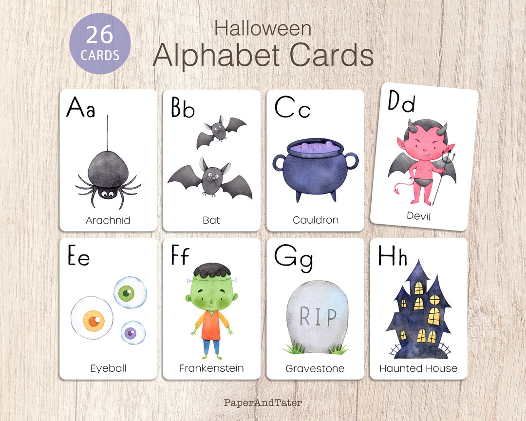 FAREWELL SALE - Halloween Alphabet Cards, Halloween ABC Cards ...