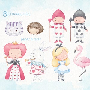 Alice in Wonderland Watercolor Clipart, Queens Croquet Ground, Alice ...