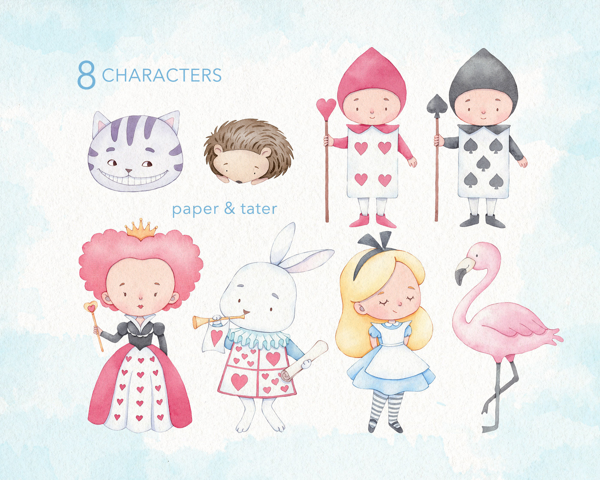 Alice in Wonderland Watercolor Clipart Queens Croquet Ground - Etsy