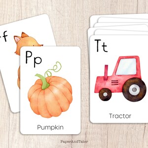 Fall Alphabet Cards, Autumn ABC Cards, Educational Preschool Fall ...