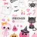 Pink Halloween Watercolor Clipart, Cute Pastel Halloween Girl PNG - Etsy