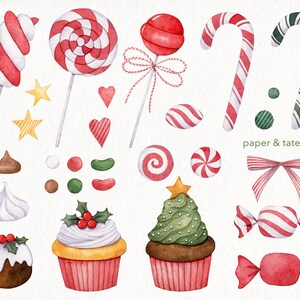 Watercolor Christmas Sweets Clipart, Holiday Desserts, Cookies Clip Art ...
