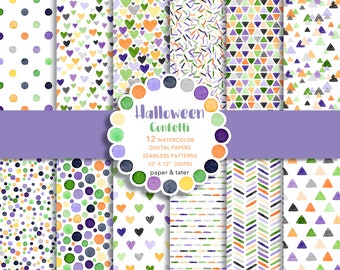 Watercolor Rainbow Confetti Digital Papers Fabric Seamless | Etsy