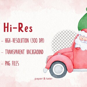 Watercolor Santa's Cars Clipart, Side View Christmas Vehicles PNG - Etsy