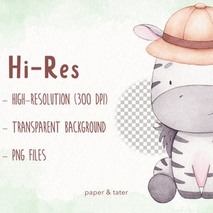 Safari Drive Watercolor Baby Animals Clipart, African Wild Animal PNG ...