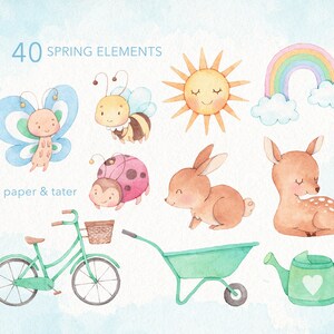 Watercolor Spring Clipart, Spring Gardening PNG - Etsy