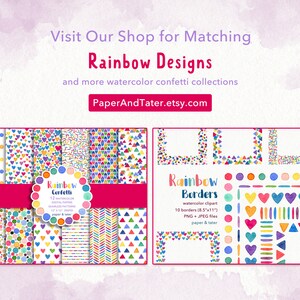 Watercolor Rainbow Confetti Digital Papers, Fabric Seamless Pattern ...