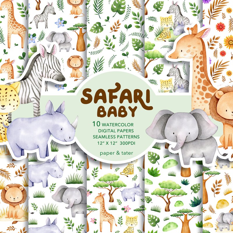 Safari Digital Paper - Etsy