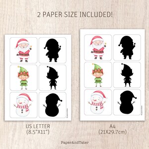 Christmas Shadow Matching Cards, Holiday Matching Game, Xmas Preschool ...